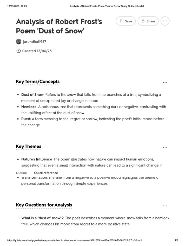 Dust of Snow Review | PDF