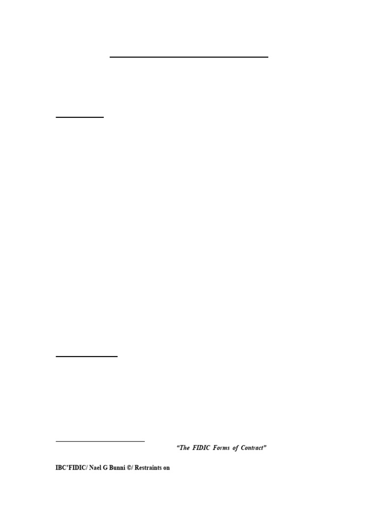 Restraints on Execution of Works in FIDIC | PDF | Bankruptcy | Employment