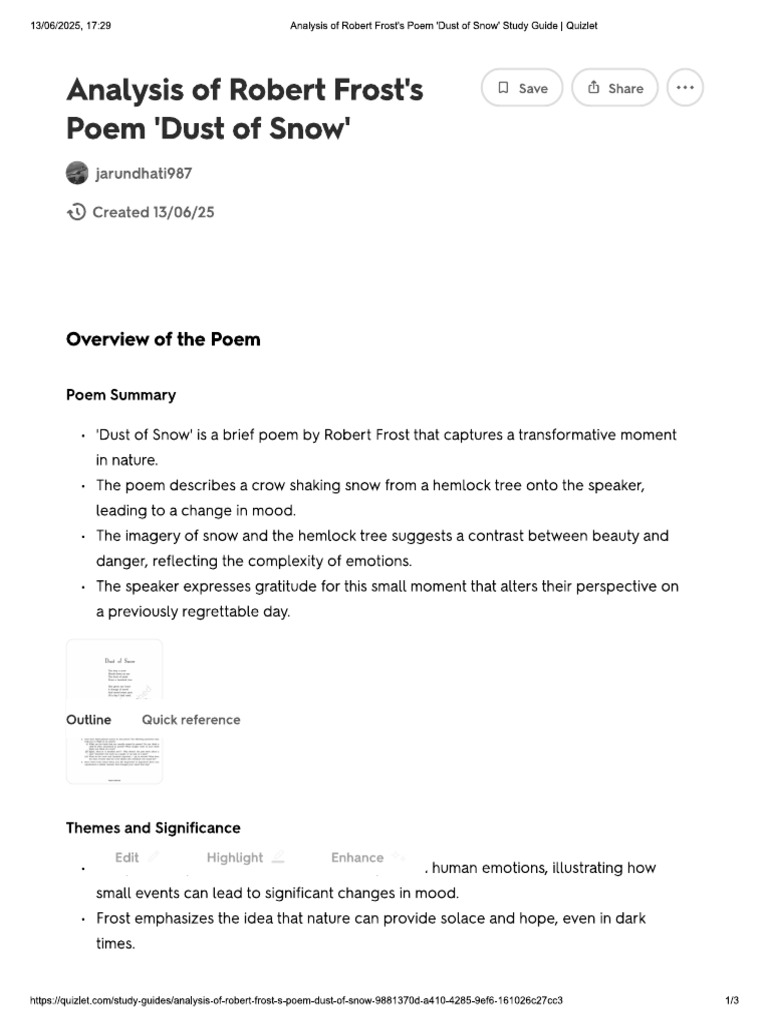 Dust of Snow Outline | PDF