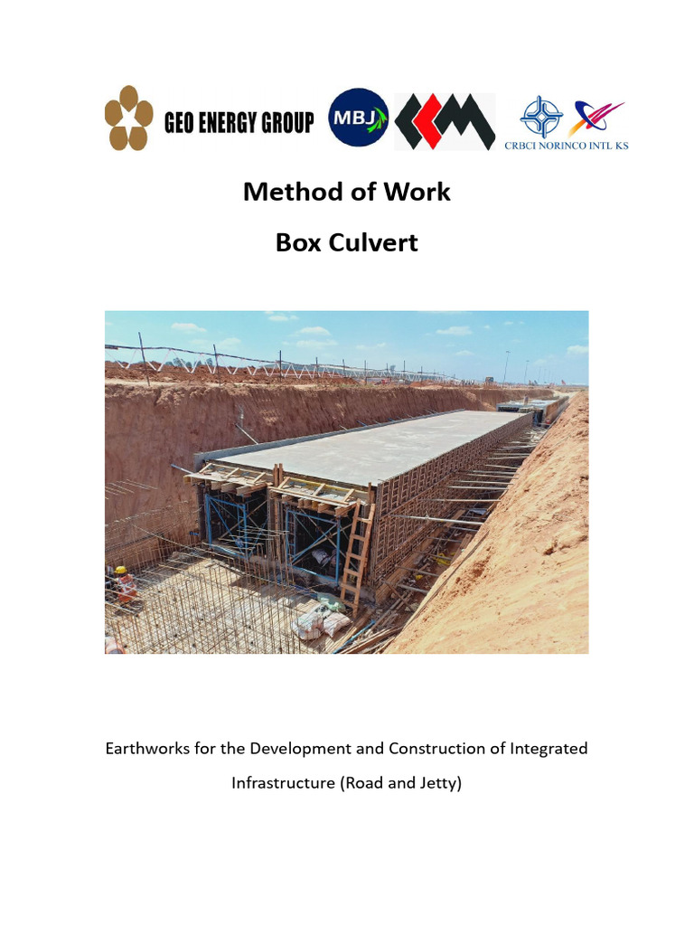 Work Method-Box Culvert Construction | PDF | Concrete | Scaffolding