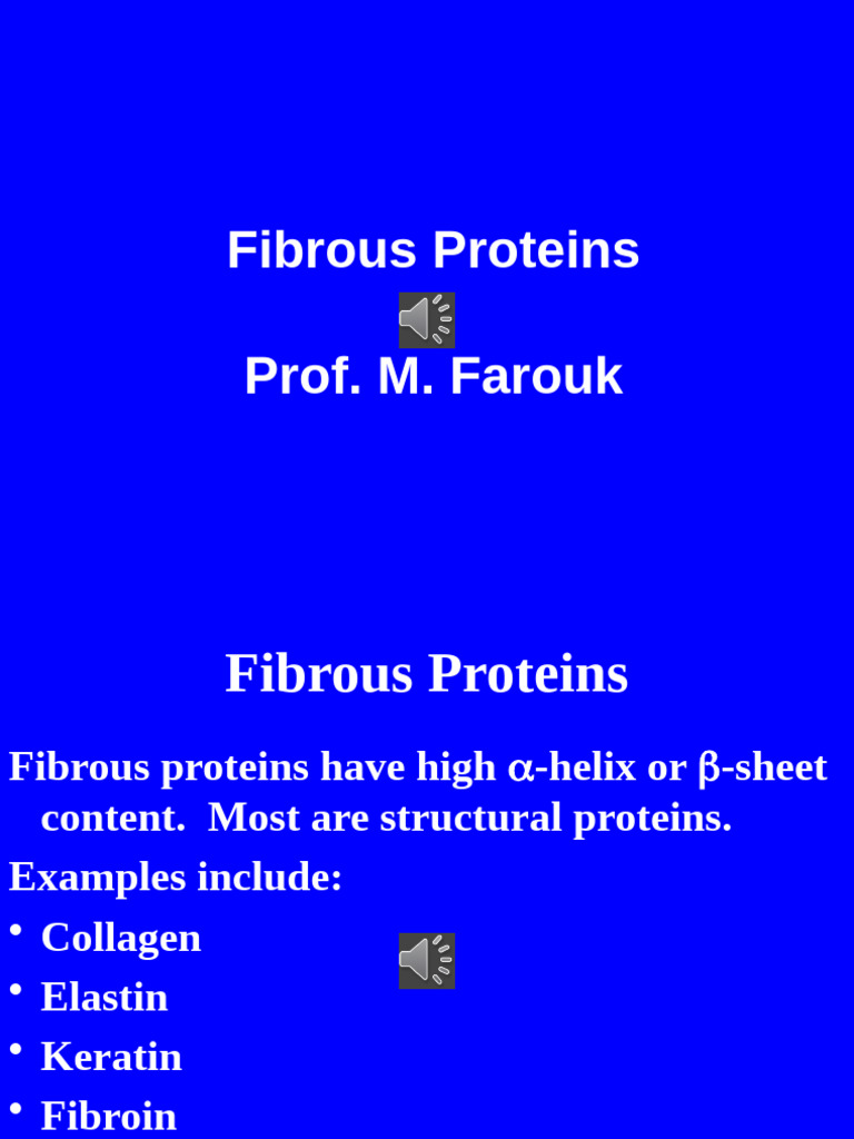 نسخة Fibrous Proteins, Pr. Farouq | PDF | Collagen | Alpha Helix