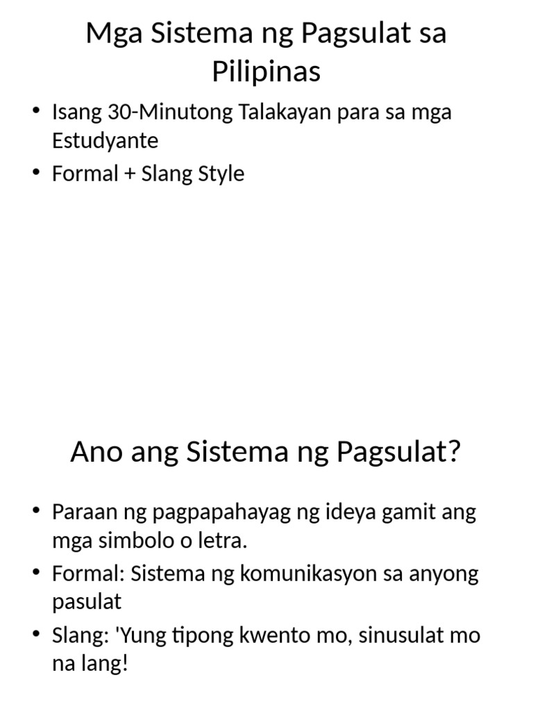 Mga Sistema NG Pagsulat Sa Pilipinas | PDF