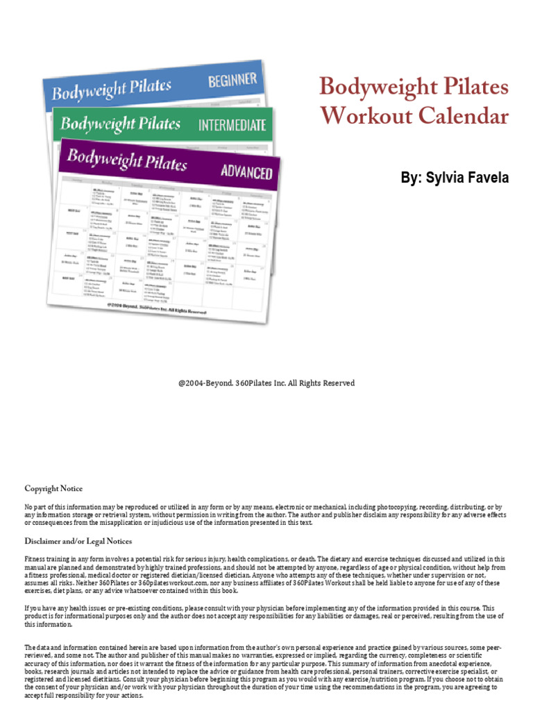 Bodyweight Workout Calendar Template | PDF | Pilates | Physical Fitness