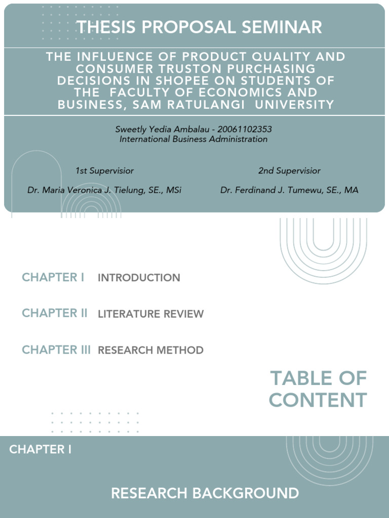 Thesis Proposal Seminar | PDF | Consumer Behaviour | Sampling (Statistics)