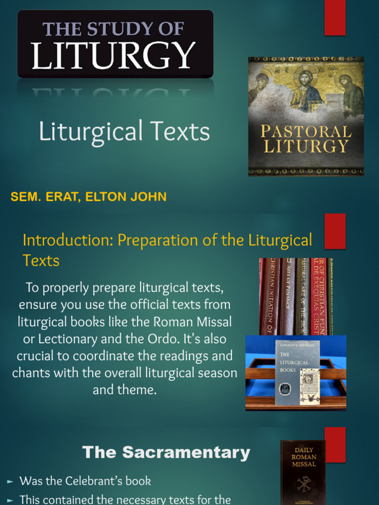 Preparing Pastoral Liturgical Texts | PDF