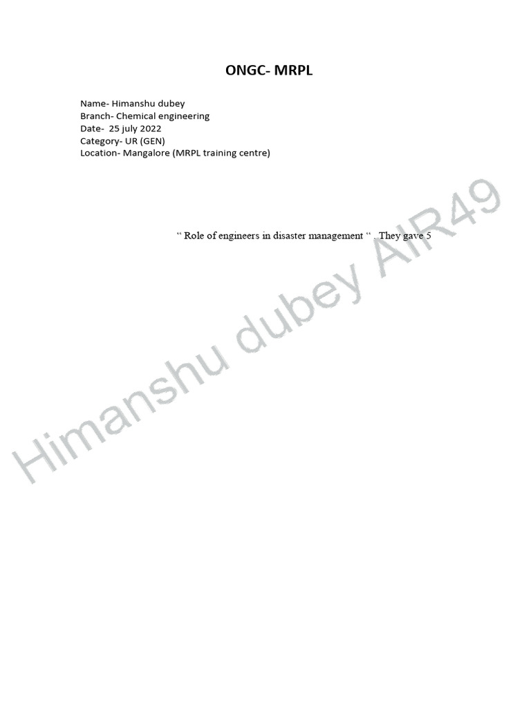 MRPL Interview Experience | PDF | Applied And Interdisciplinary Physics | Energy Technology