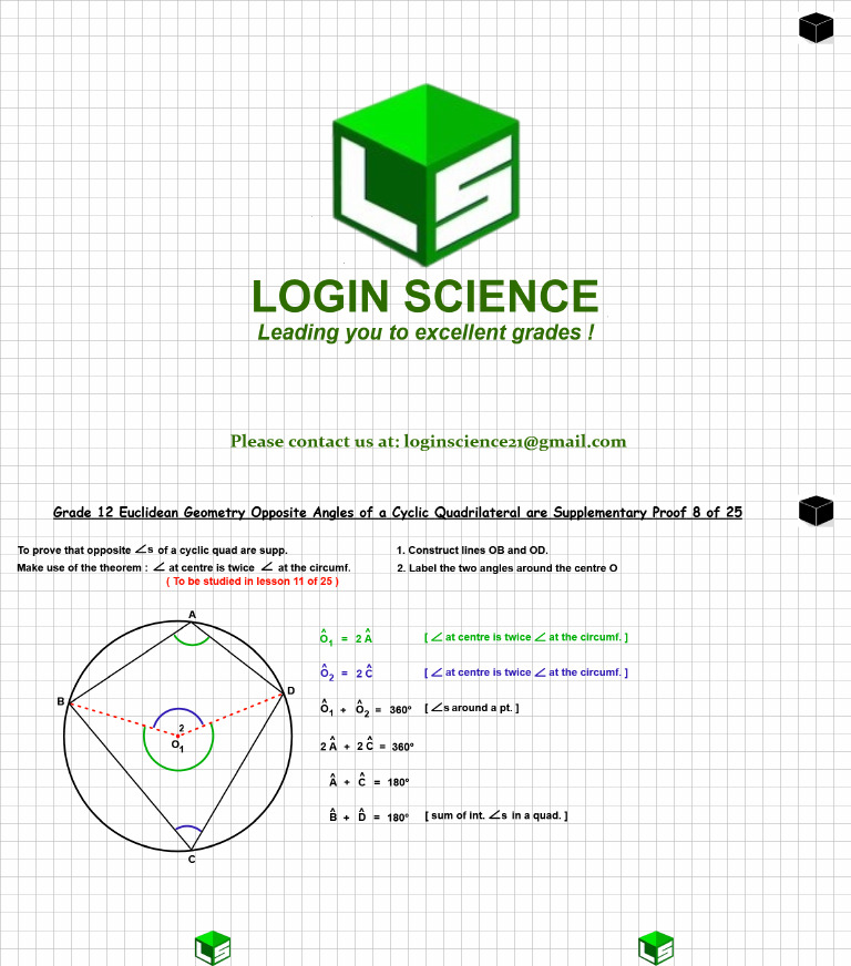 Part 8 of 25 Grade 12 Euclidean Geometry Opposite Angles of Cyclic ...