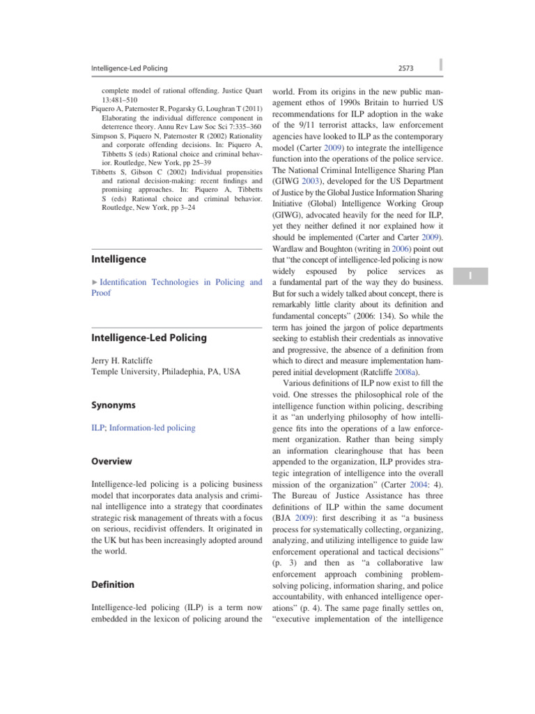 Understanding Intelligence-Led Policing | PDF | Police | Probation
