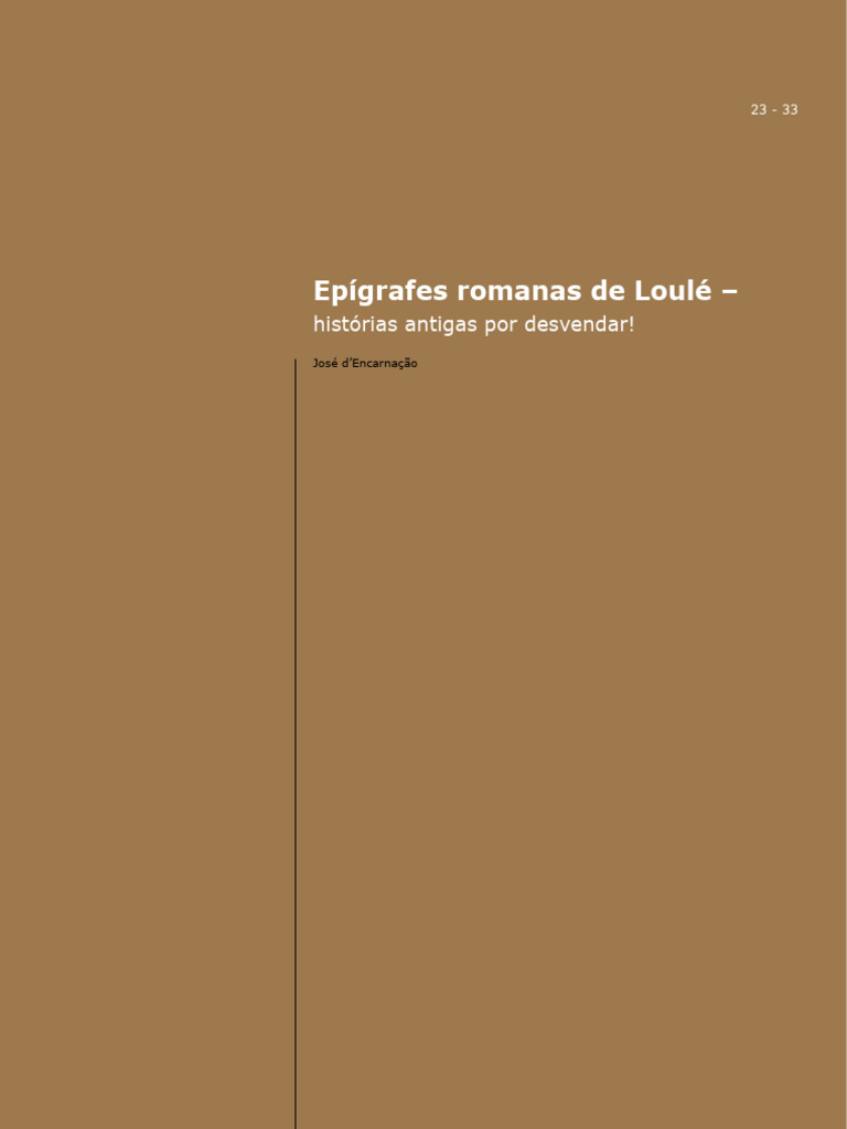 Epígrafes Romanas em Loulé: História e Vestígios | PDF