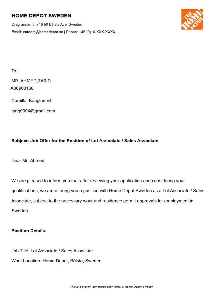 Home Depot Sweden: R RIQ | PDF | Travel Visa