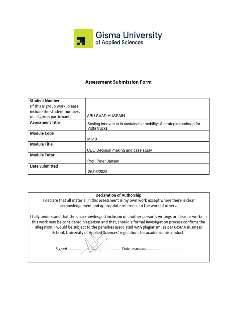 CEO Decision Makeing and Case Studies Abu Saad Hussain Report | PDF ...