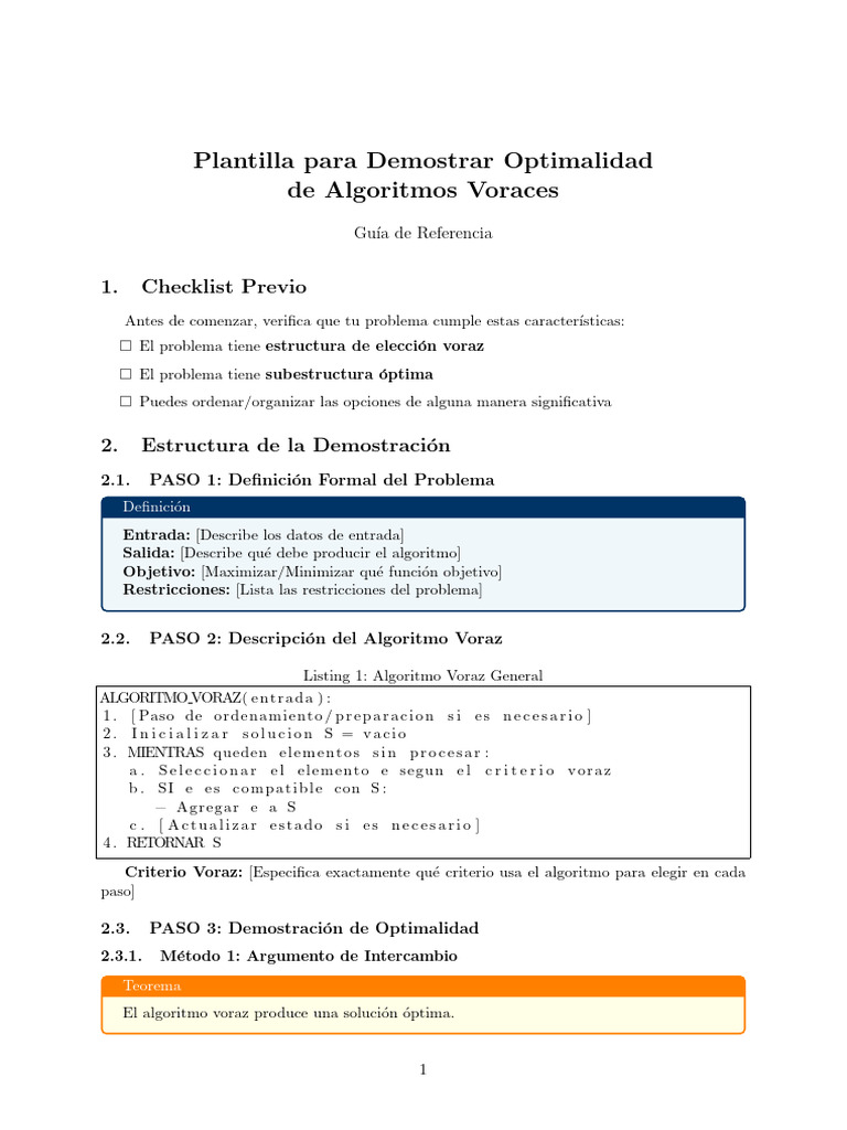 Teoria Algoritmos Voraces | PDF | Prueba matemática | Algoritmos