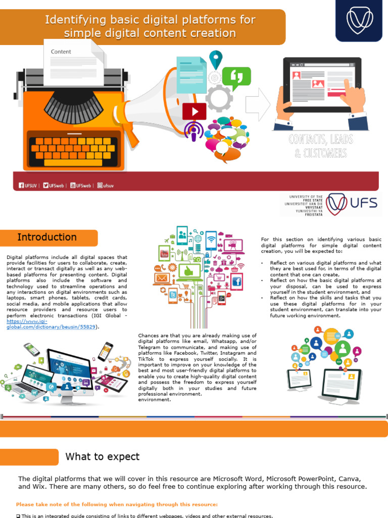 01 - Theme 4 - Identifying Basic Digital Platforms For Simple Digital Content Creation | PDF ...