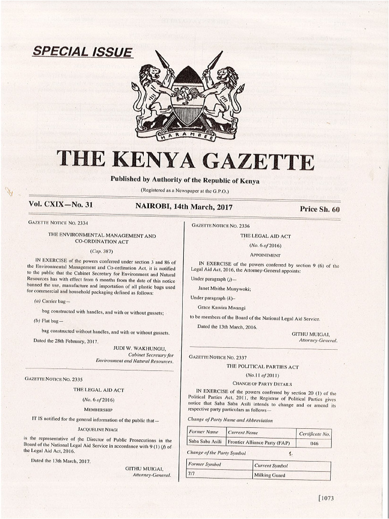 Gazette Legal Notice On Carrier Bags | PDF
