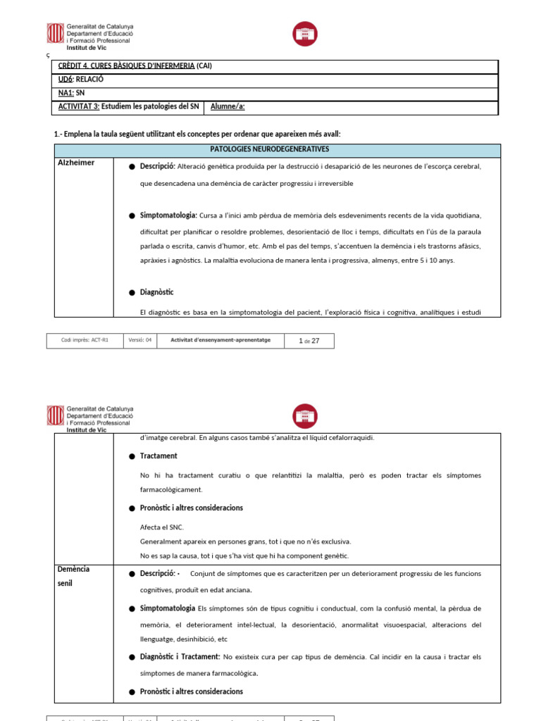 C4 UD6 NA1 ACT03 Estudiem Les Patologies SN 2025 | PDF