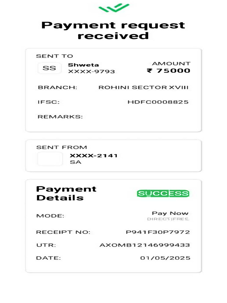 Payment Request Received | PDF