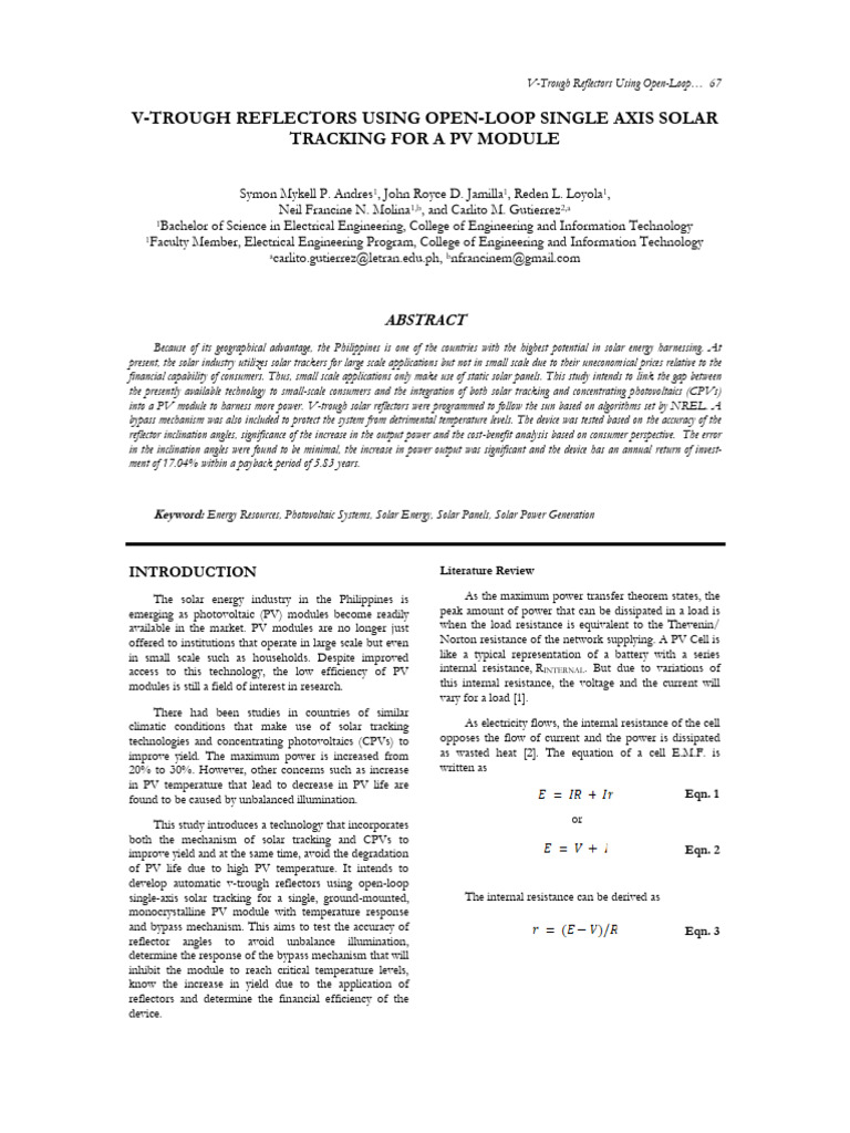 V-Trough Solar Reflectors for PV Modules | PDF | Photovoltaics | Solar ...