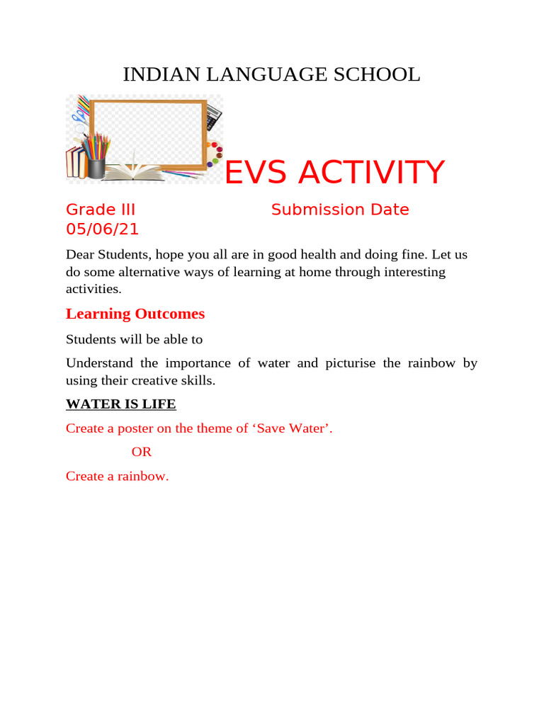 GRADE 3 EVS Activity 2 | PDF