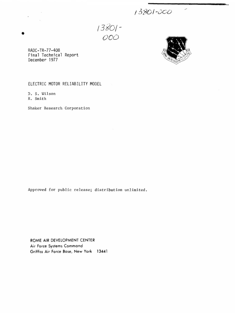 Electric Motor Reliability Model Report | PDF | Linear Regression ...