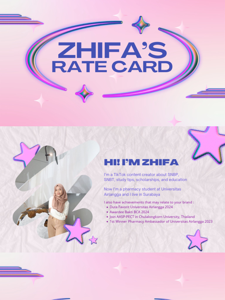 Zhifa's Rate Card for TikTok & Instagram | PDF