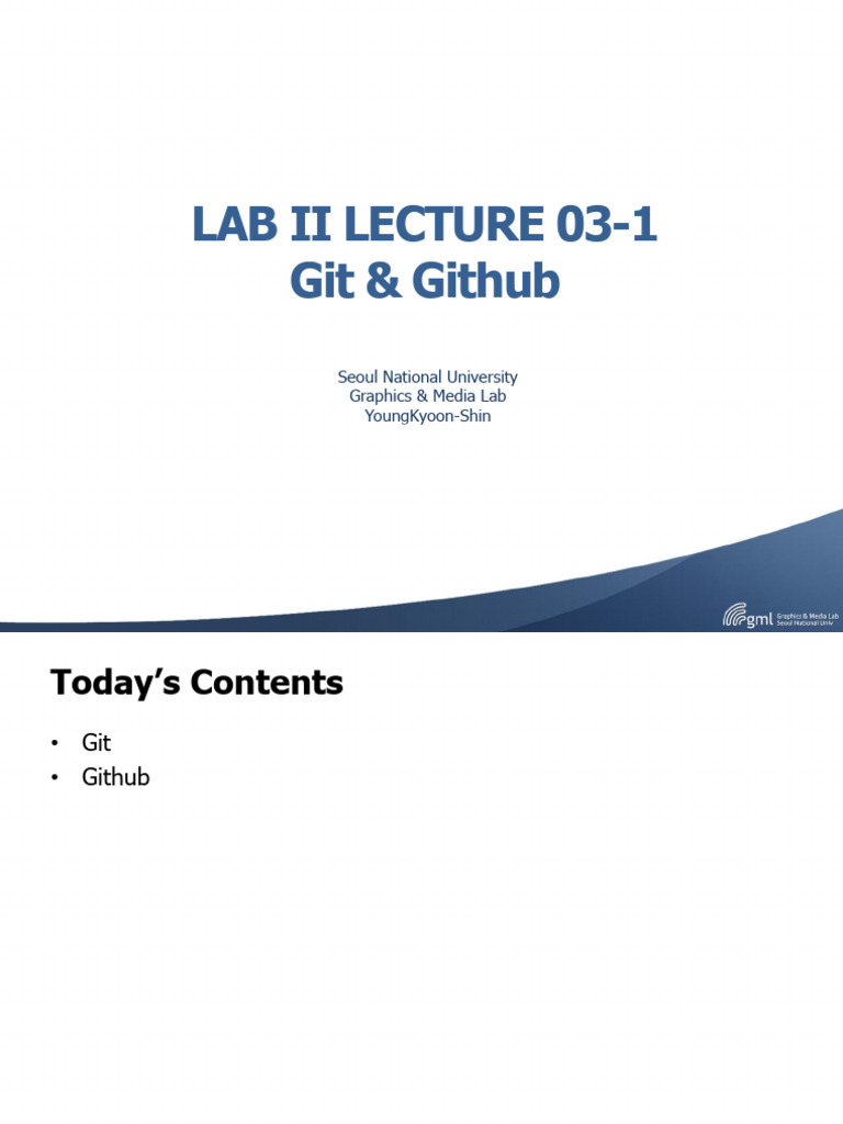 2024 2 PM Lab2 Lecture03-1 Git | PDF | Version Control | Command Line Interface