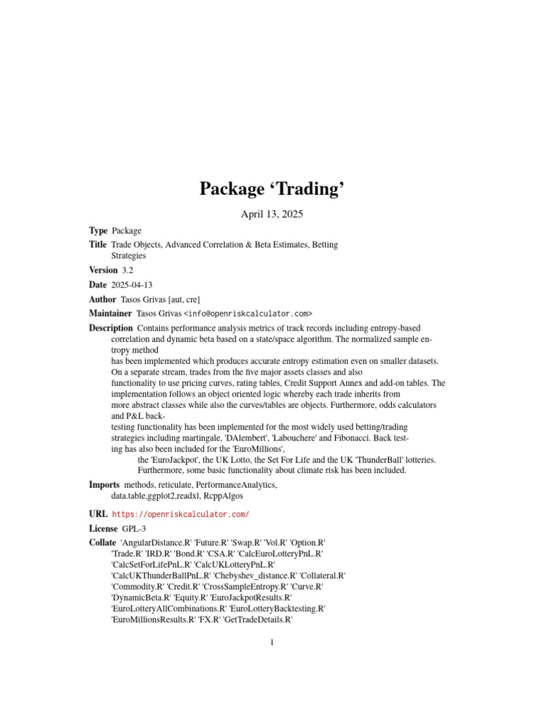 Trading Package: Correlation & Strategies | PDF | Bonds (Finance ...
