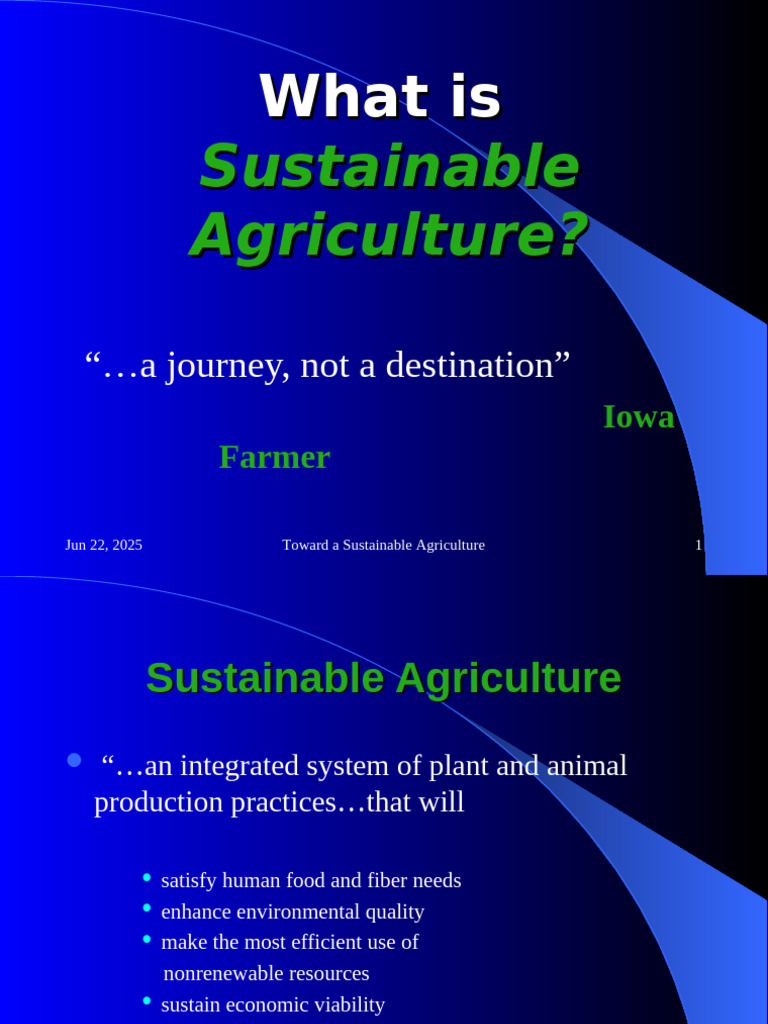 Mod I Sec A Presentation | PDF | Agriculture | Sustainable Agriculture