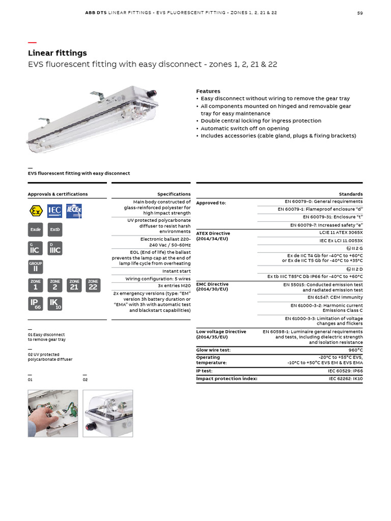 ABB DTS EVS Fluorescent Fittings | PDF | Manufactured Goods ...