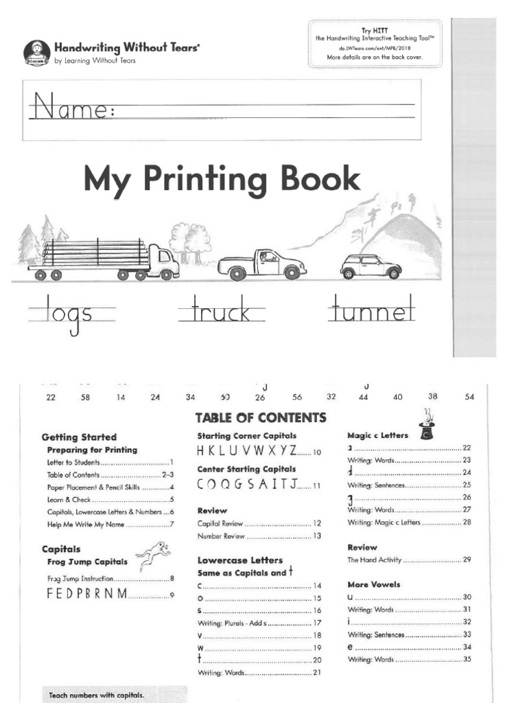 Handwriting Without Tears My Printing Books | PDF
