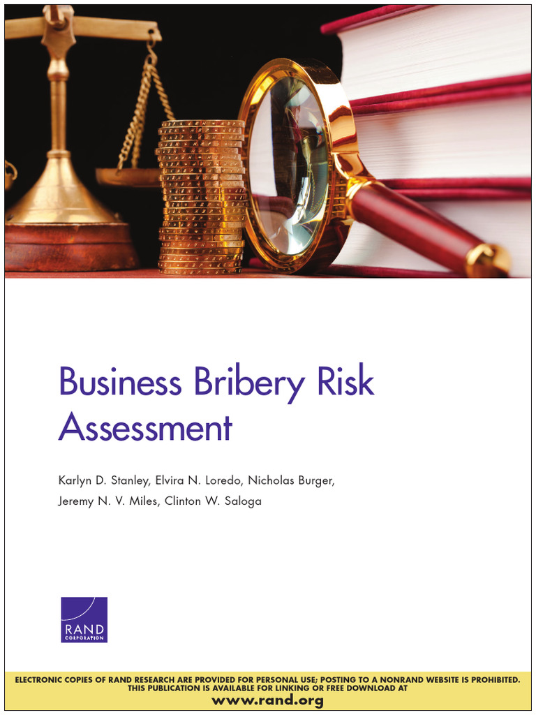 Business Bribery Assessment - RAND | PDF | Bribery | Corruption