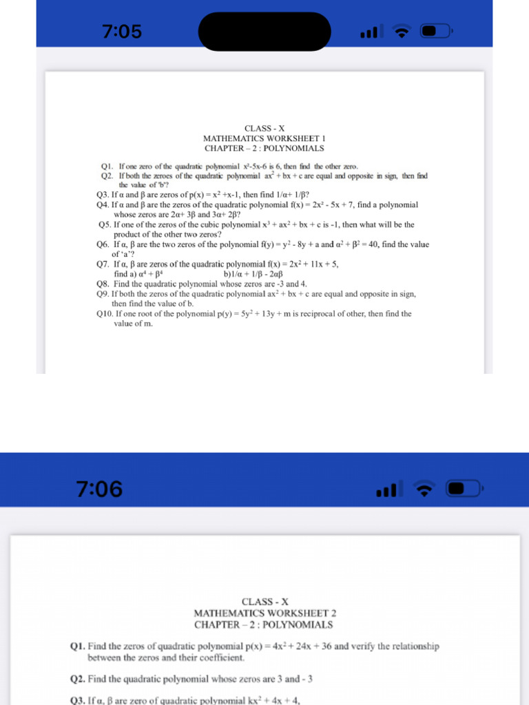 Worksheet - Polynomials | PDF