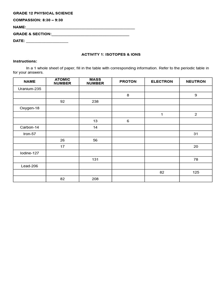 Activity Physical Science 12 | PDF