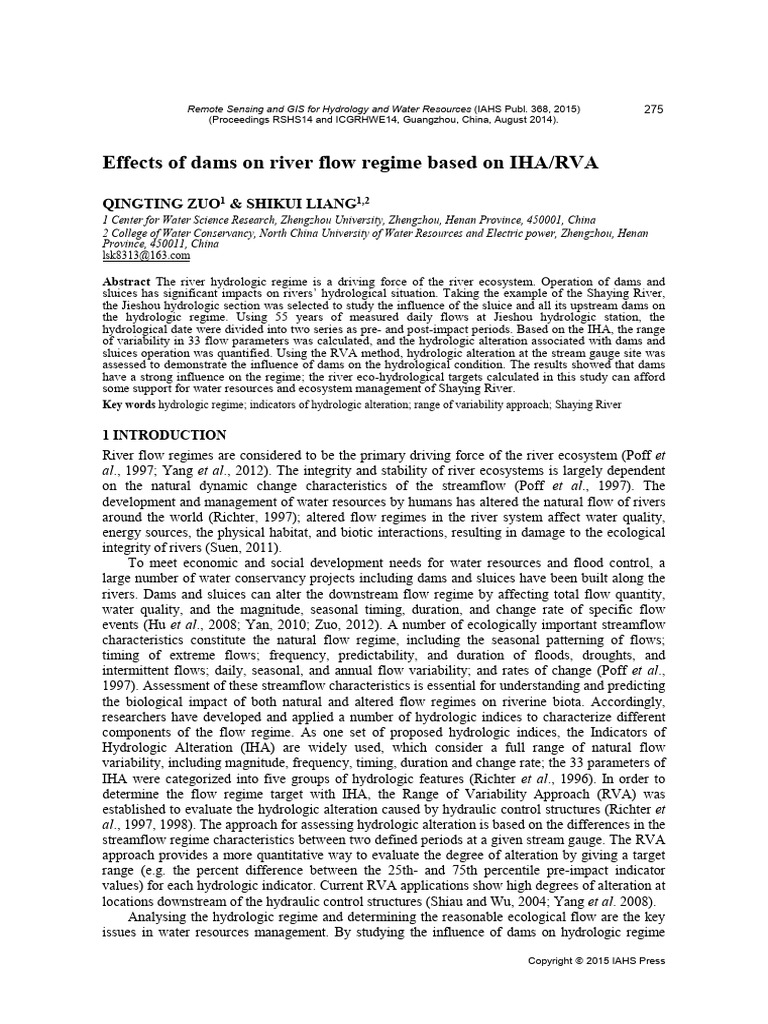Dam Effects On River Flow | PDF | Hydrology | Dam