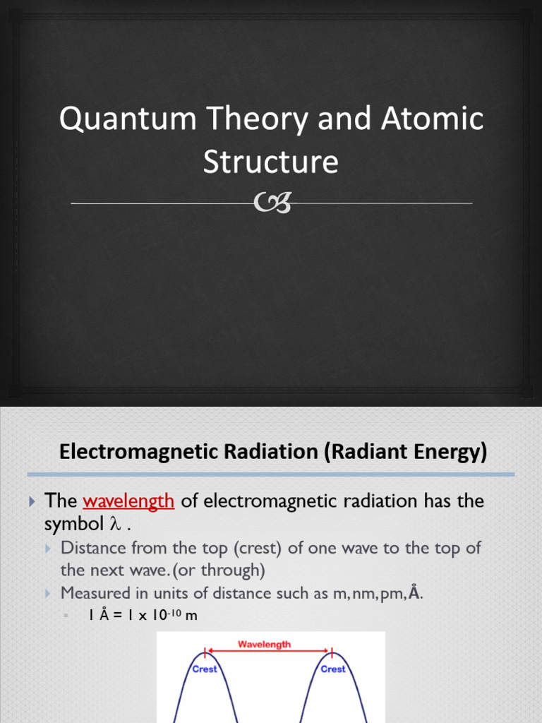 (Lecture) Quantum Theory and Atomic Structure | PDF | Electromagnetic ...