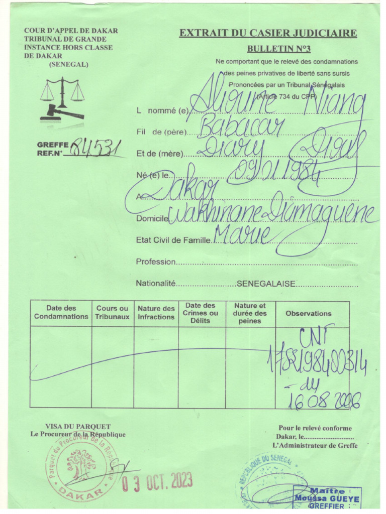Casier Judiciare | PDF