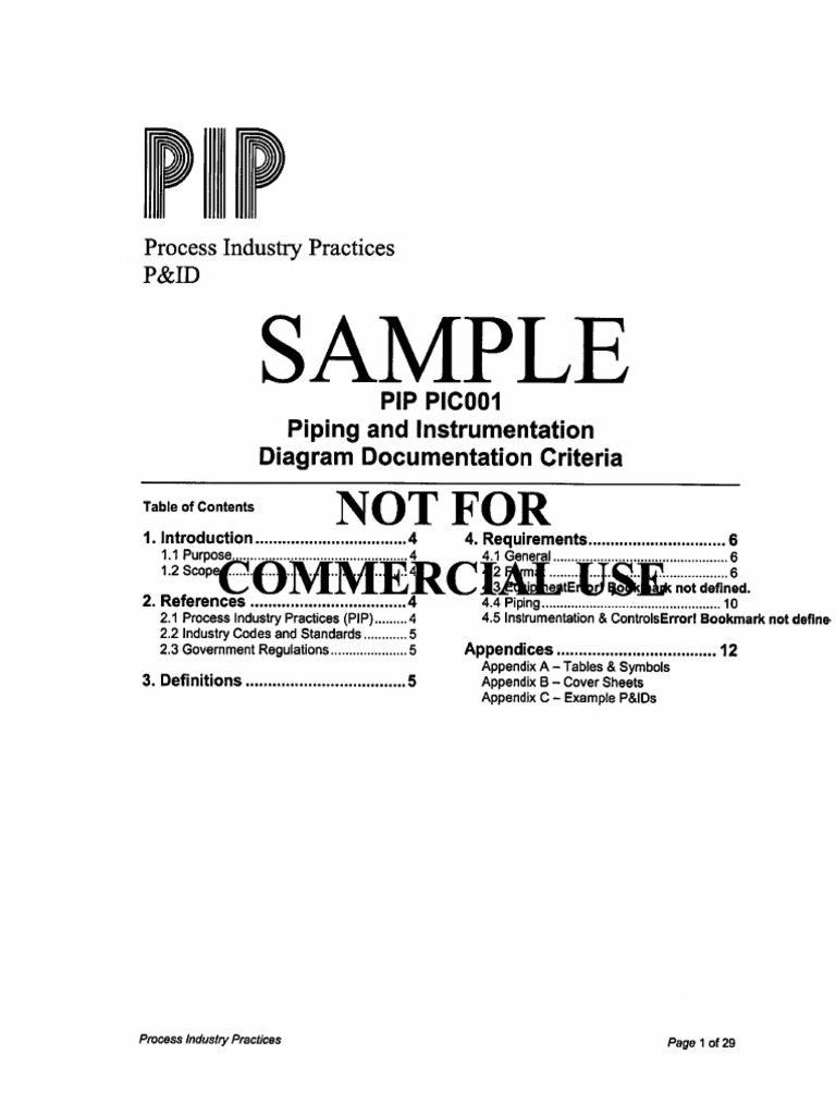 PIP Spec - Process Instrument Diagrams | PDF