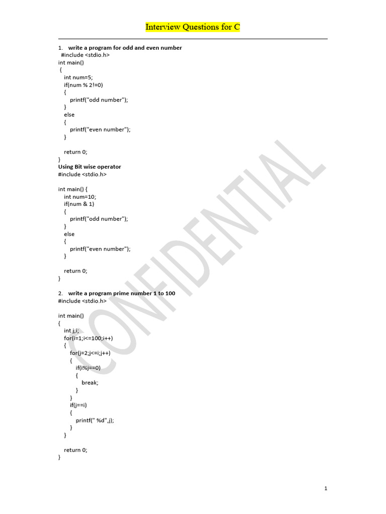 Interview Prepration | PDF | Pointer (Computer Programming) | Software ...