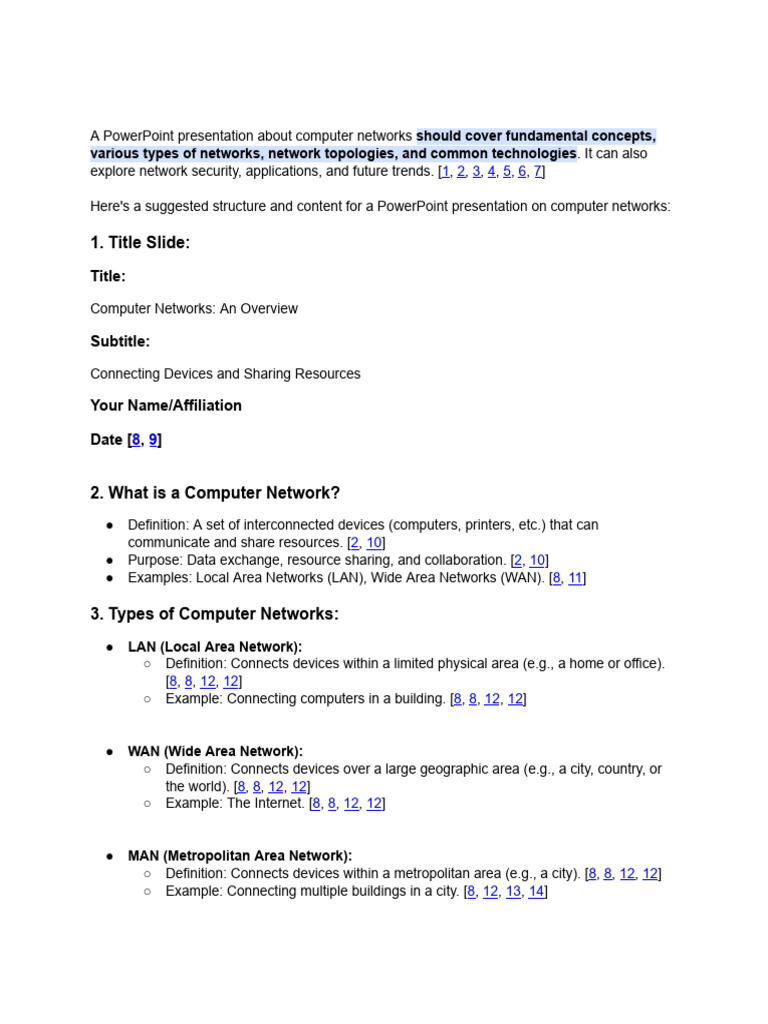 Powerpoint Presentation of Computer Network | PDF | Computer Network | Network Topology