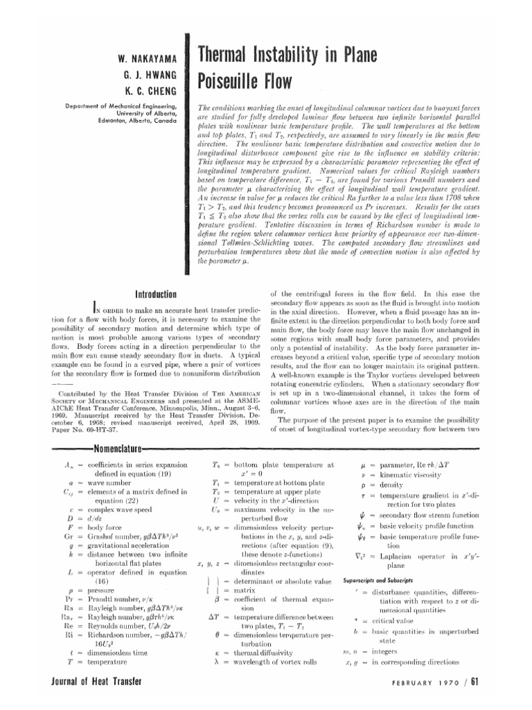 W. NAKAYAMAHwang, Cheng - 1970 - Thermal Instability in Plane ...
