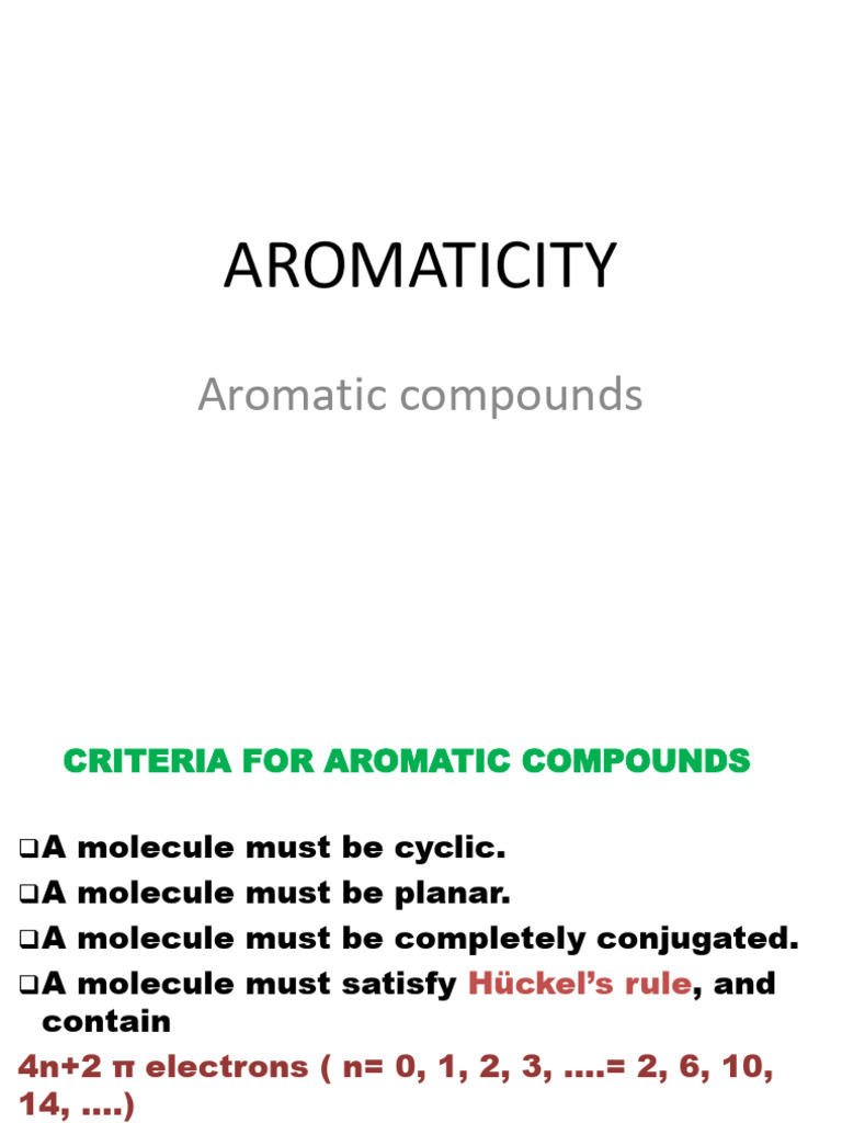 Aromaticity: Aromatic Compounds | PDF | Aromaticity | Molecules