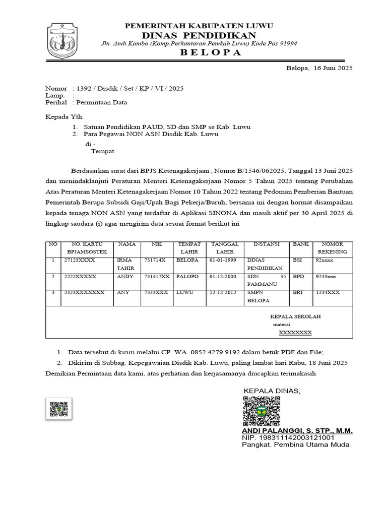 Permintaan Data | PDF