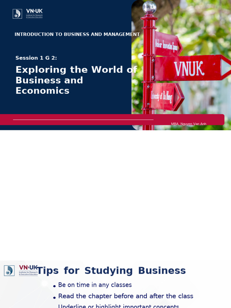 Session 1&2 - Exploring The World of Business and Economics | PDF ...