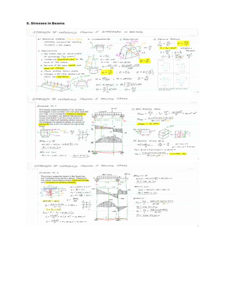 10 - Stresses in Beams (Formula and Sample Problems) | PDF
