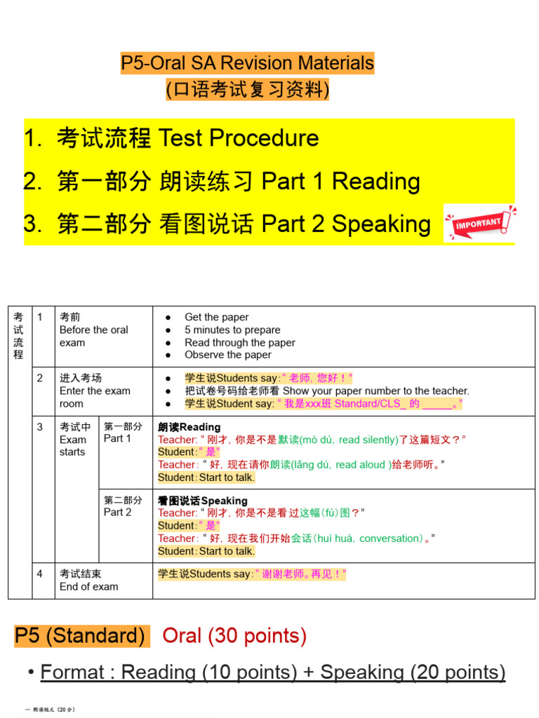24-25 P5 - CLS5 Oral Practice - Topics | PDF