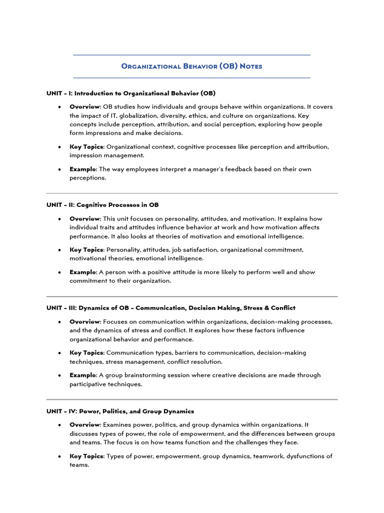 Comprehensive Guide to Organizational Behavior | PDF | Motivational ...