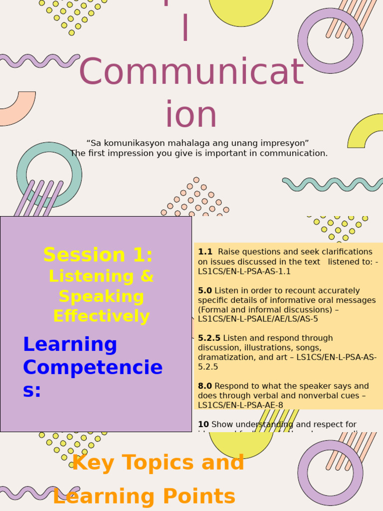 Module 2 - Life Skills | PDF | Nonverbal Communication | Communication