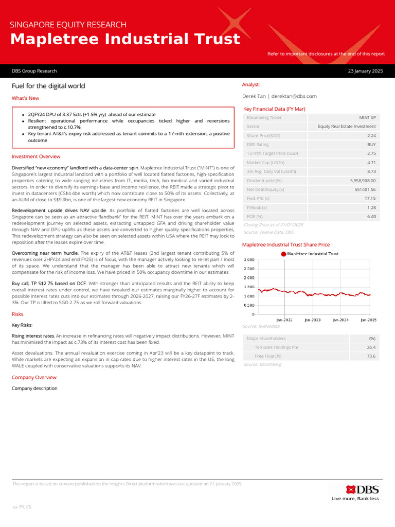 Company Information - Mapletree Industrial Trust (MAPI - Si) | PDF ...