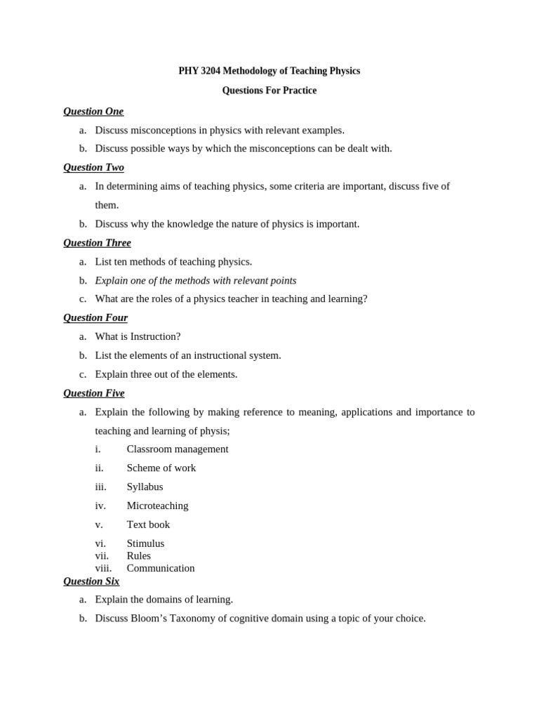 Teaching Physics: Methods and Strategies | PDF | Learning ...