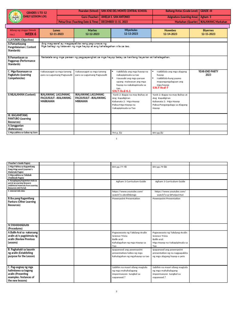 Dll-Agham q2 Week 6 Final | PDF