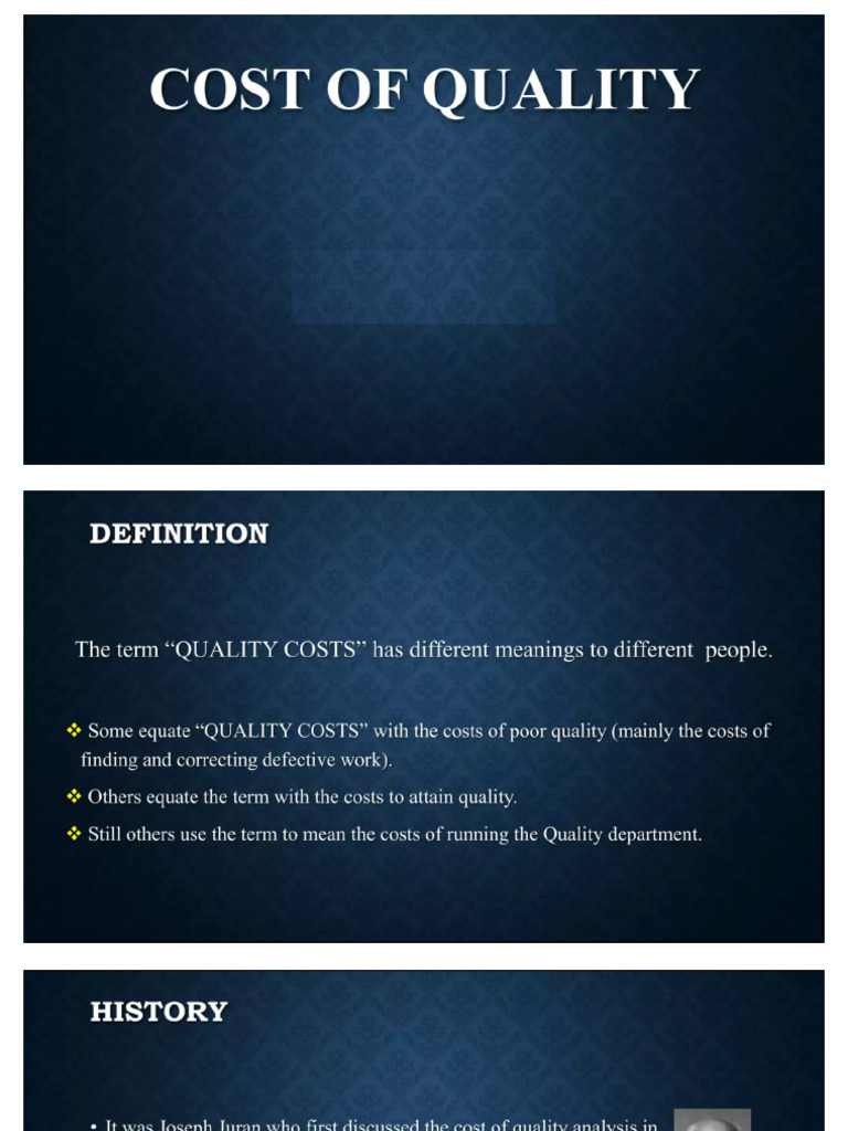 Cost of Quality | PDF